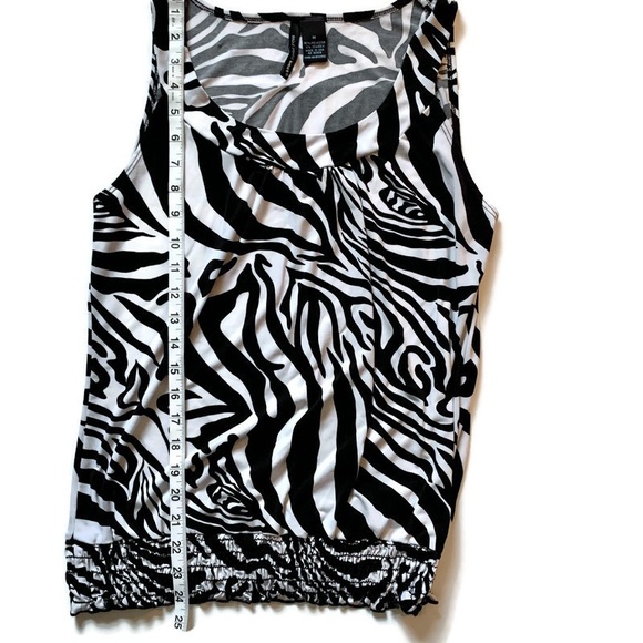 Saint Tropez West | Tops | Black And White Zebra Print Tank Top Size M ...